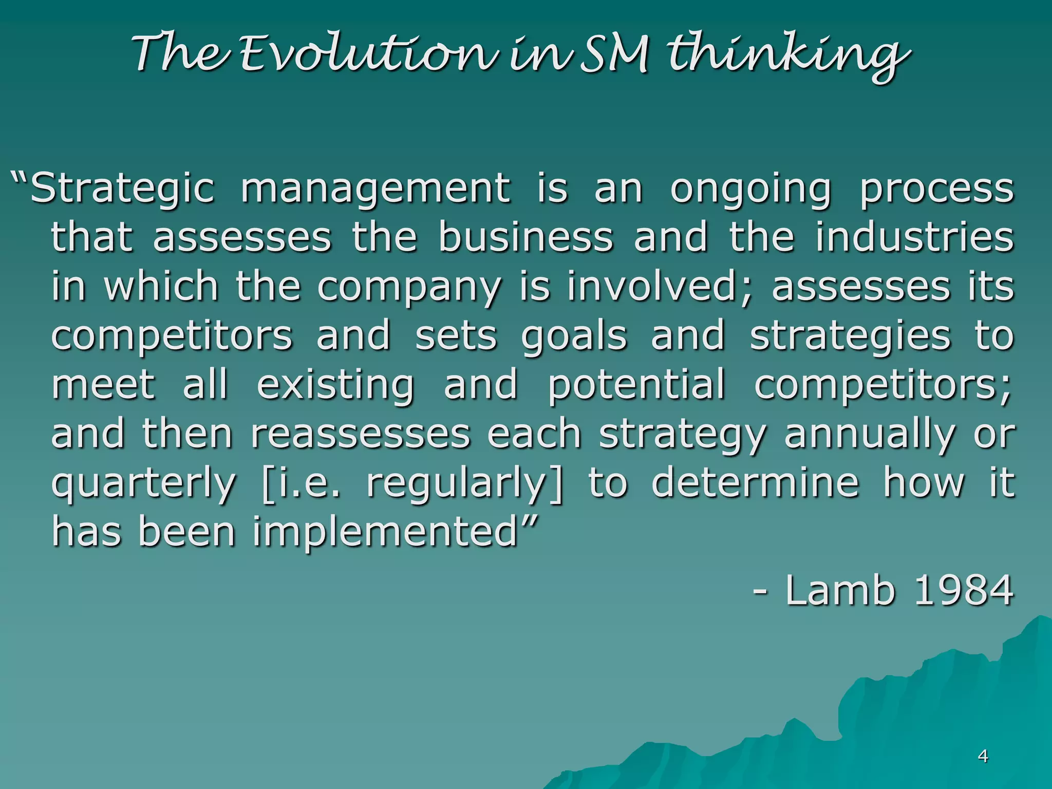 Evolution of the strategic management | PPTX