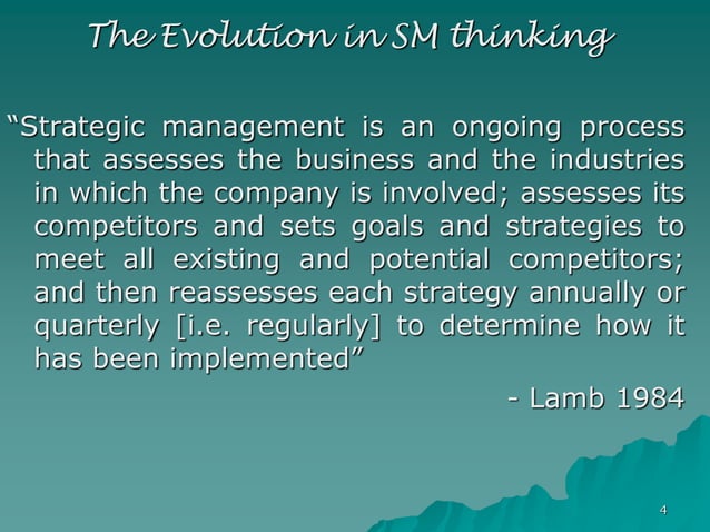 Evolution of the strategic management | PPTX | Business Administration ...