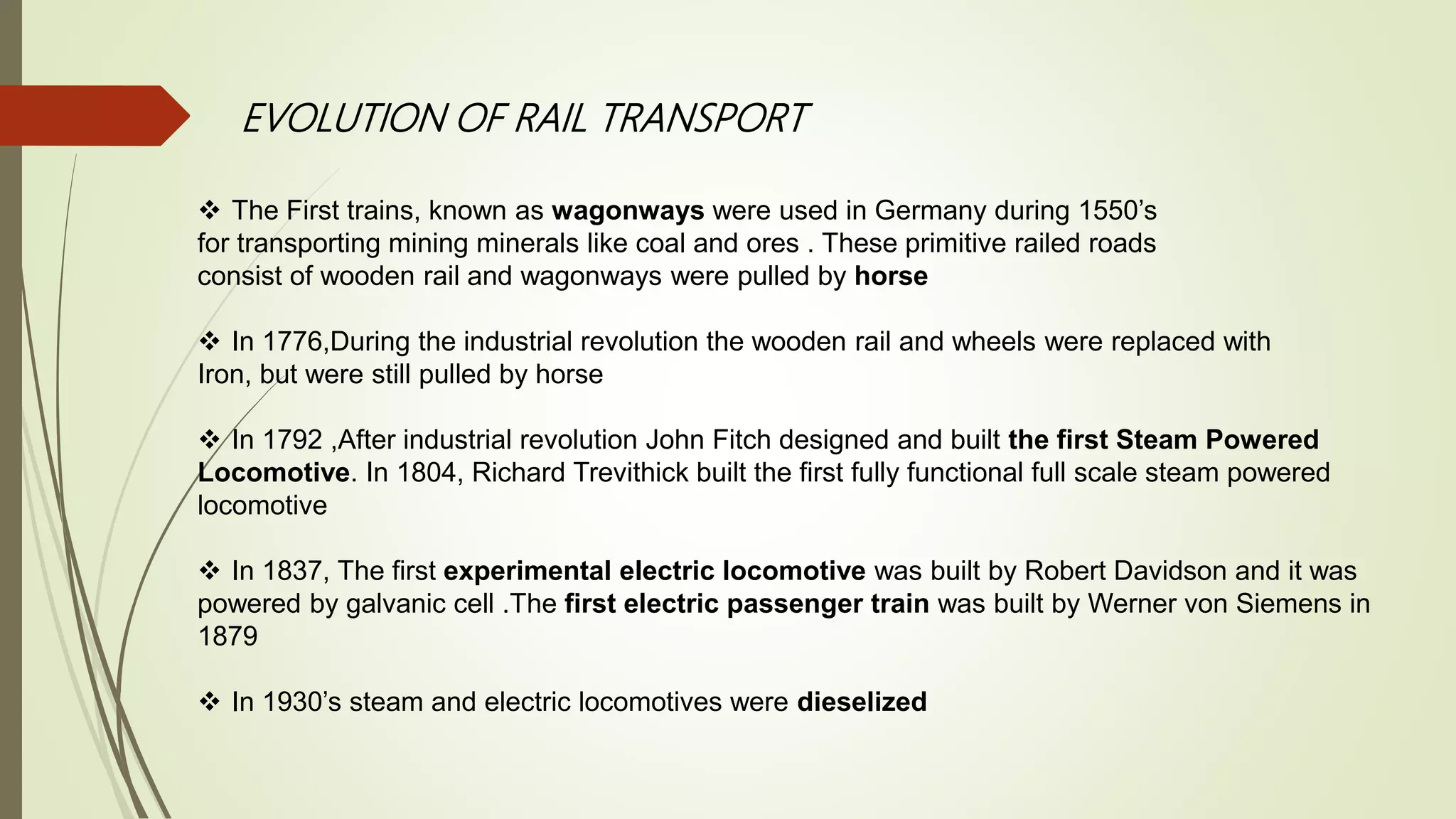 Evolution of Rail Transport in India | PPTX