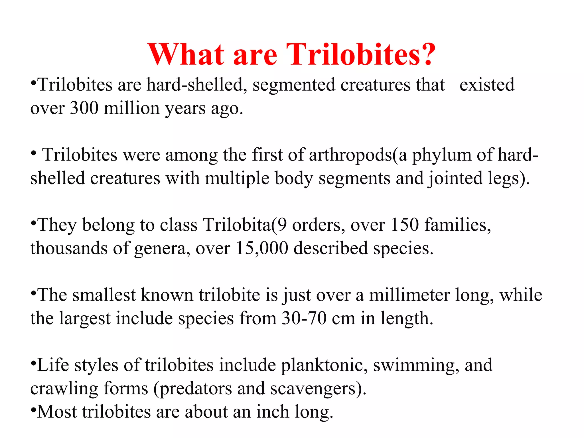 Evolution of trilobite &hibians its stratigraphic significance | PPT