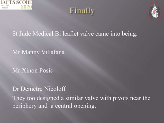 Evolution of valves, Identification & Key Features | IACTS SCORE 2020 | PPT