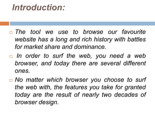 Evolution of web browsers ppt | PPTX