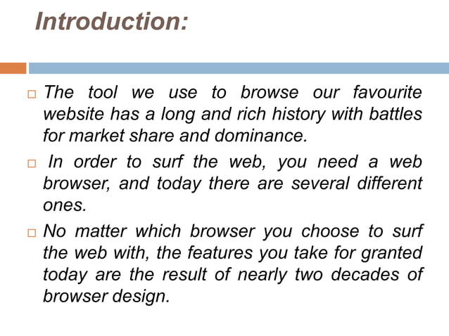 Evolution of web browsers ppt | PPTX