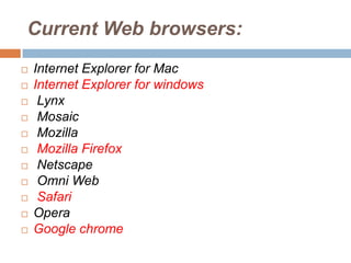 Evolution of web browsers ppt | PPTX