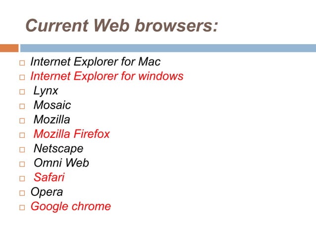 Evolution of web browsers ppt | PPTX