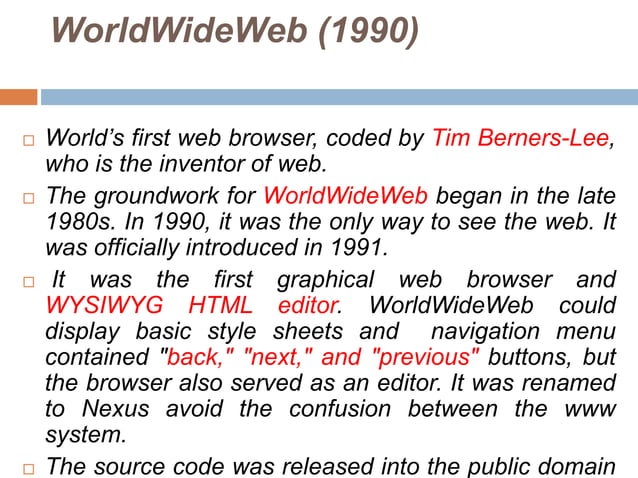 Evolution of web browsers ppt | PPTX