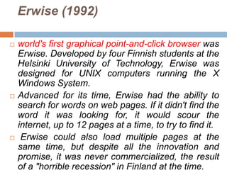 Evolution of web browsers ppt | PPTX
