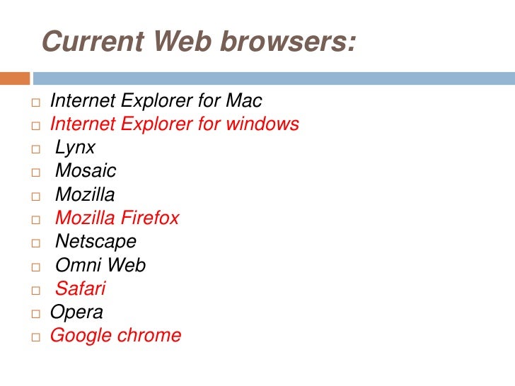 Evolution of web browsers ppt