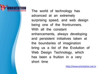 Evolution of web design | PDF | Web Development | Internet