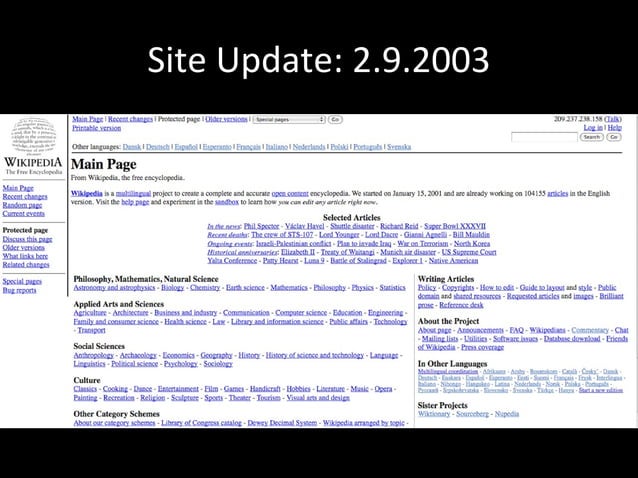 Evolution Of Wikipedia.Org Website | PPT