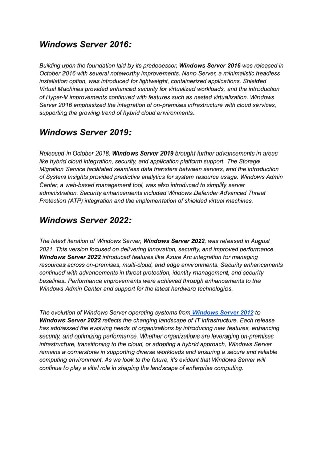 Evolution of Windows Server Operating Systems_ A Comprehensive Overview.pdf | Operating Systems ...