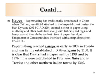 Evolution of writing materials with emphasis to india project ignou | PPSX