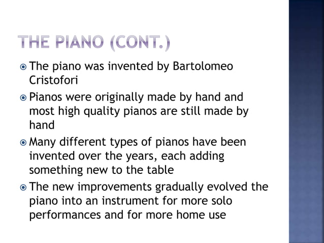 The Evolution of Piano | PPTX | Classical Music | Music