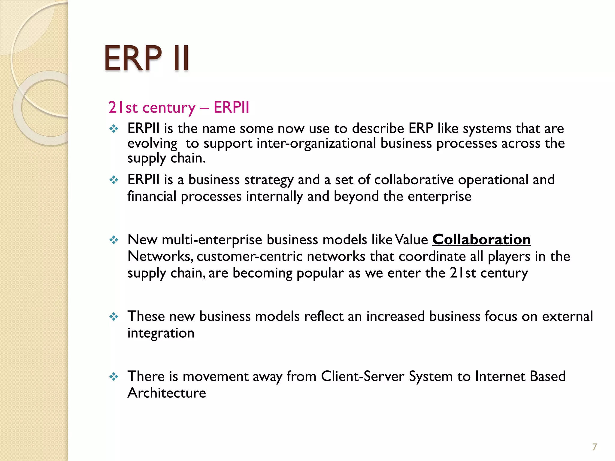 Evolution & structure of erp | PPTX