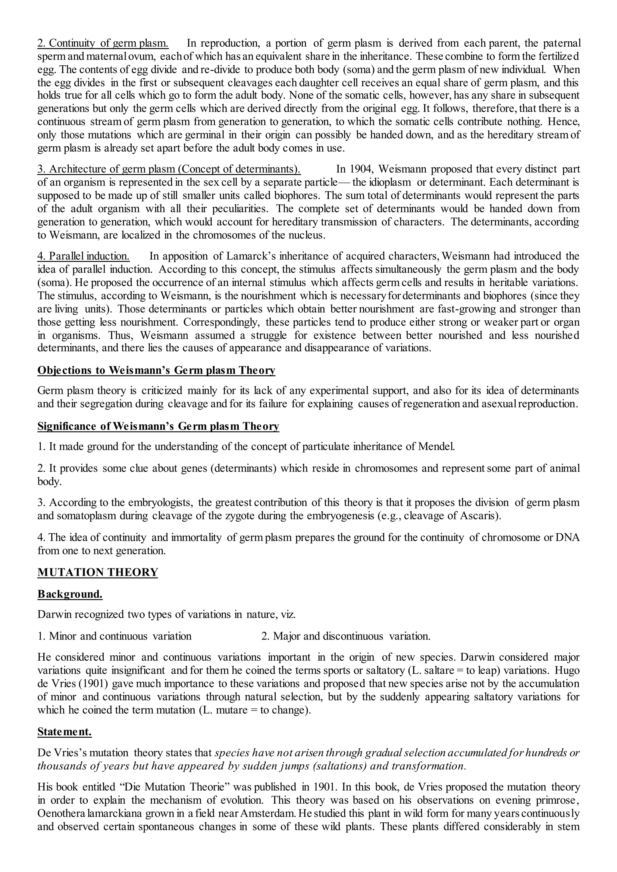 Evolution theories | DOCX