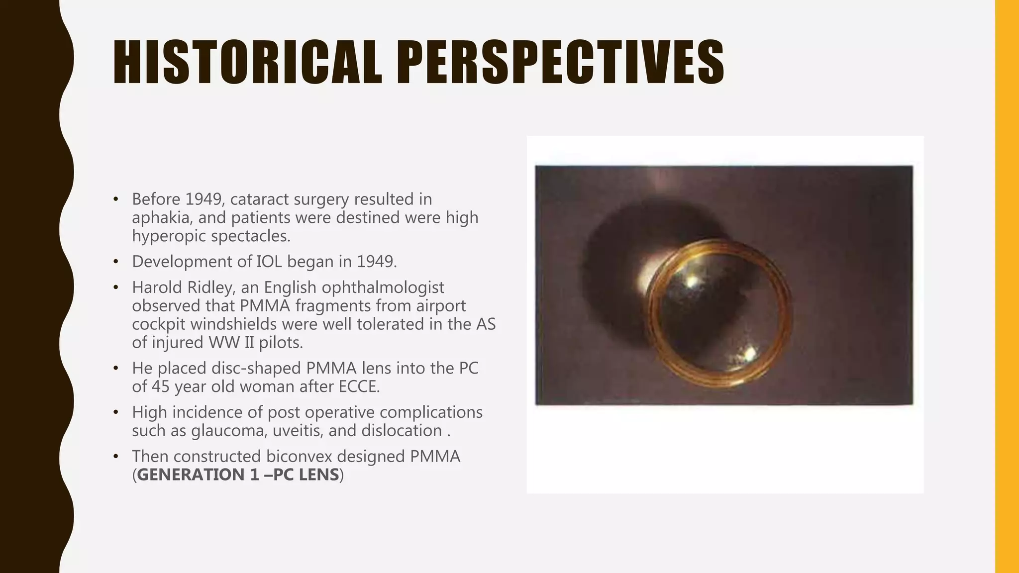 Evolution, types, materials of iol | PPTX