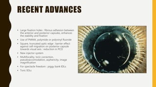 Evolution, types, materials of iol | PPTX