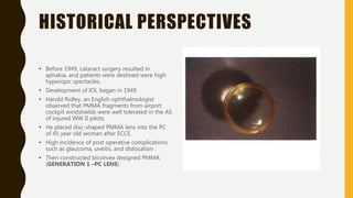 Evolution, types, materials of iol | PPTX
