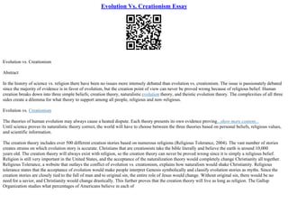 Evolution Vs. Creationism | PPT