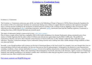 Evolution Vs. Creationism | PPT