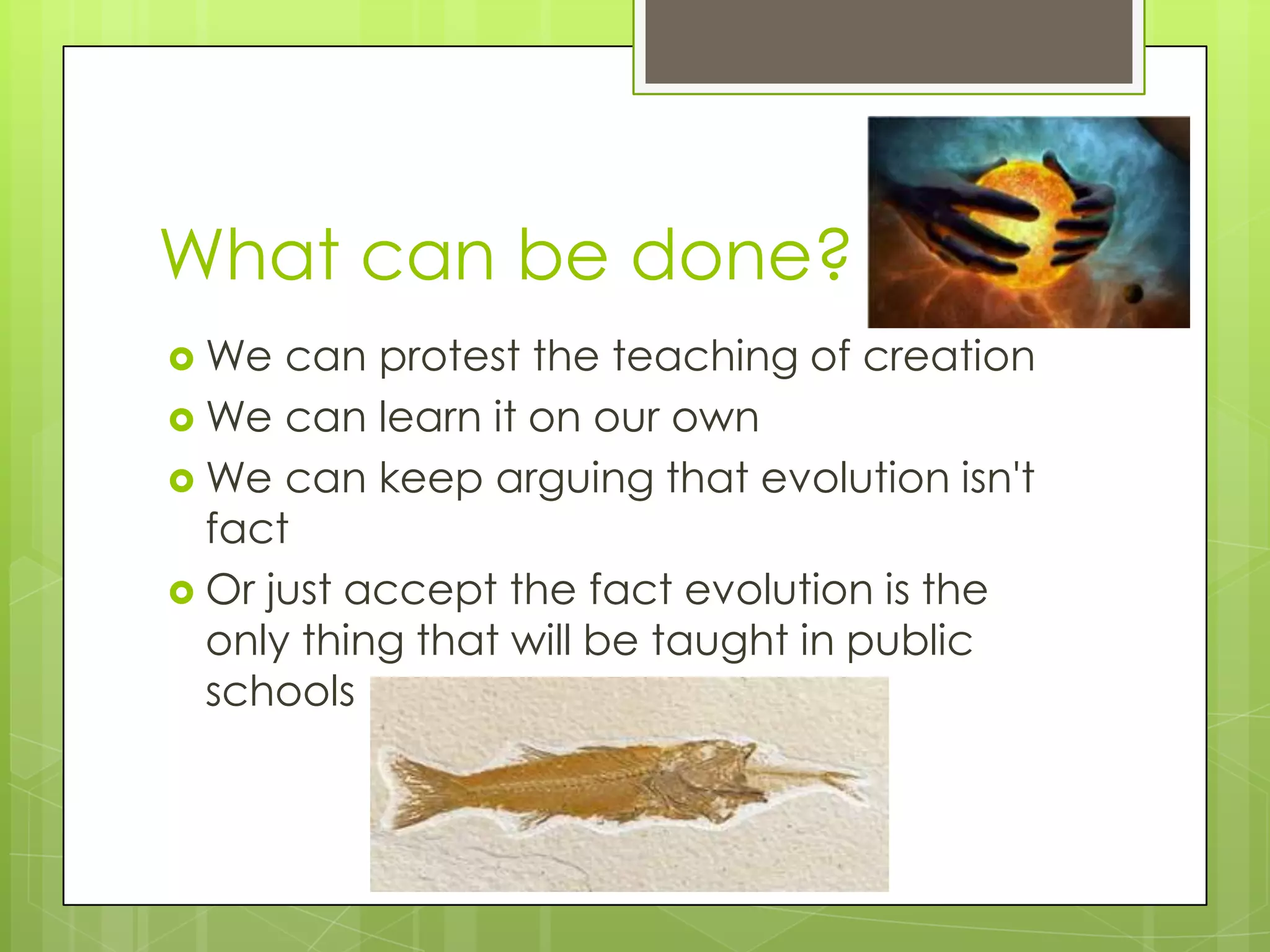 Evolution vs creation presentation | PPT