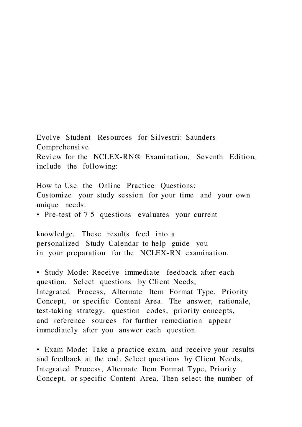 Evolve Student Resources for Silvestri Saunder | DOCX