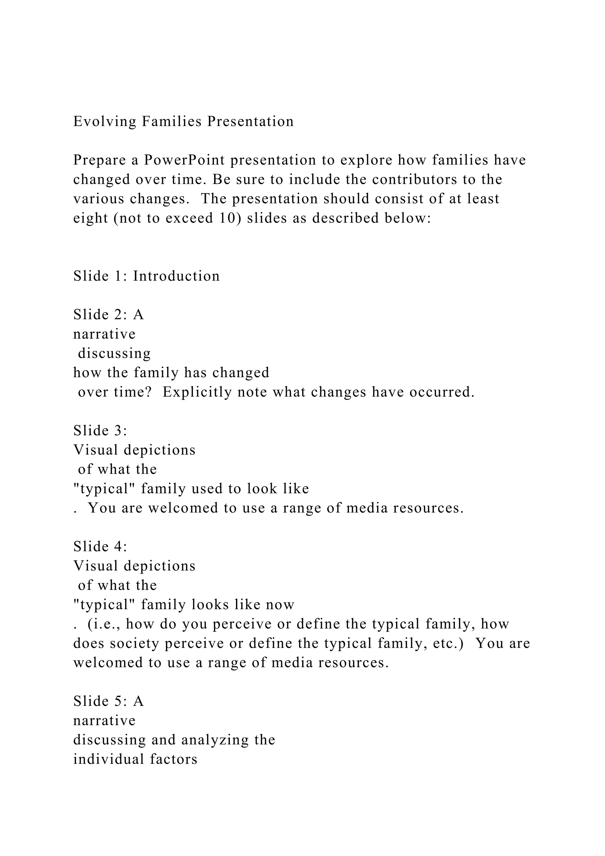Evolving Families PresentationPrepare a PowerPoint presentatio.docx