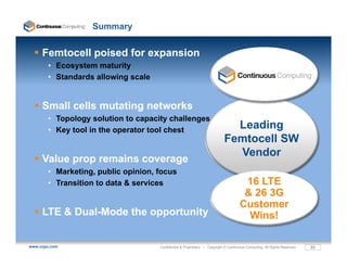 4 Years Later: The Evolving Femto Ecosystem & Value Proposition | PDF