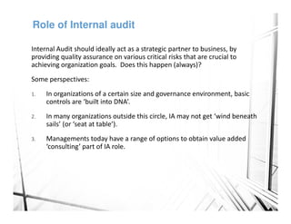 Evolving role of internal auditing function | PDF