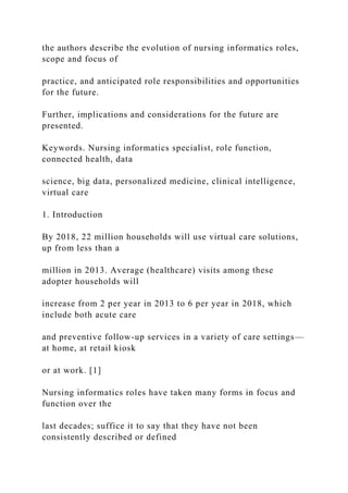 Evolving Role of the Nursing Informatics Specialist Ly.docx