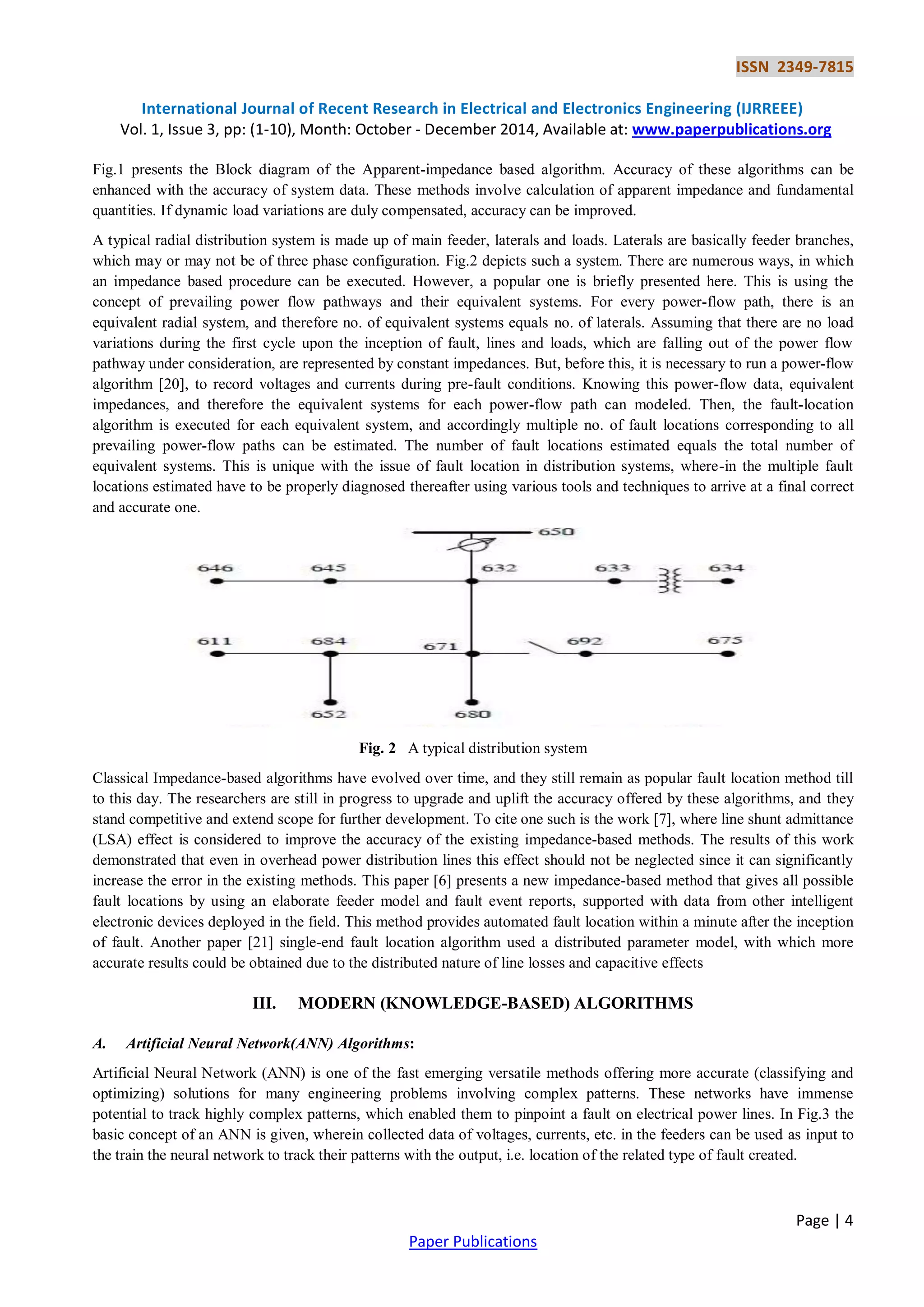 EVOLVING TRENDS FOR ENHANCING THE ACCURACY OF FAULT LOCATION IN POWER DISTRIBUTION NETWORKS | PDF