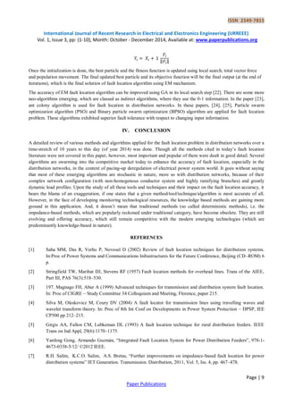 EVOLVING TRENDS FOR ENHANCING THE ACCURACY OF FAULT LOCATION IN POWER DISTRIBUTION NETWORKS | PDF