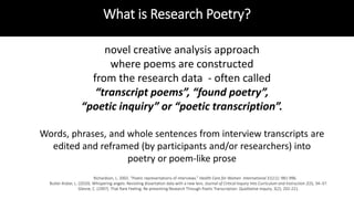 “I still enjoy life”: Using research poetry in aged care | PDF