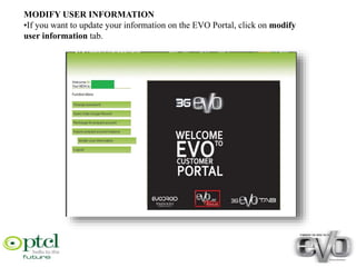 Evo self care portal - User Guide | PPT