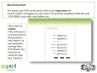 Evo self care portal - User Guide | PPT
