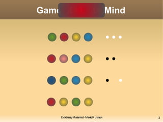 An Algorithm for solving the game of Mastermind | PPT