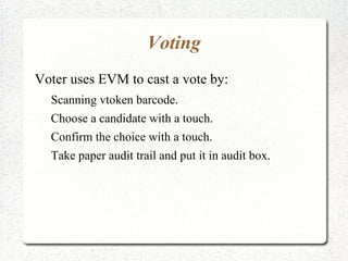 e-Voting Application using Barcode Vtoken | ODP | Computer Software and Applications | Computing