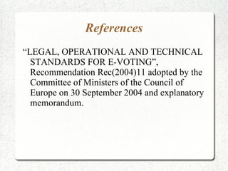 e-Voting Application using Barcode Vtoken | ODP | Computer Software and Applications | Computing
