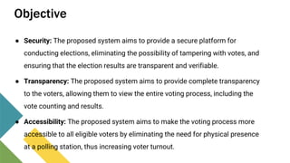 E-Voting Using Blockchain Technology for Security | PPTX
