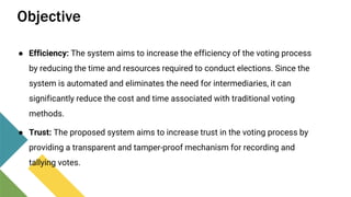 E-Voting Using Blockchain Technology for Security | PPTX