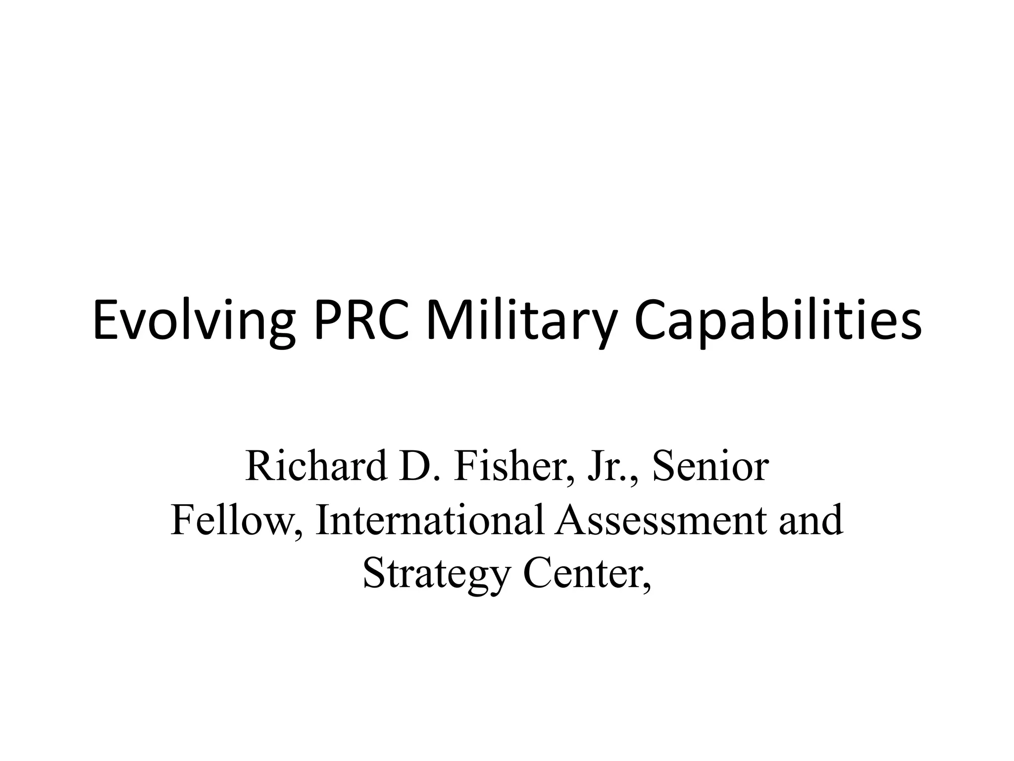 Evolving PRC Military Capabilities | PPTX