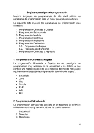 Evolución y clasificación de los lenguajes de programación | PDF