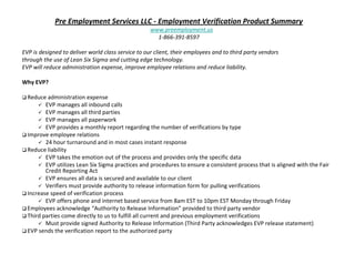 Evp Executive Summary 1.01