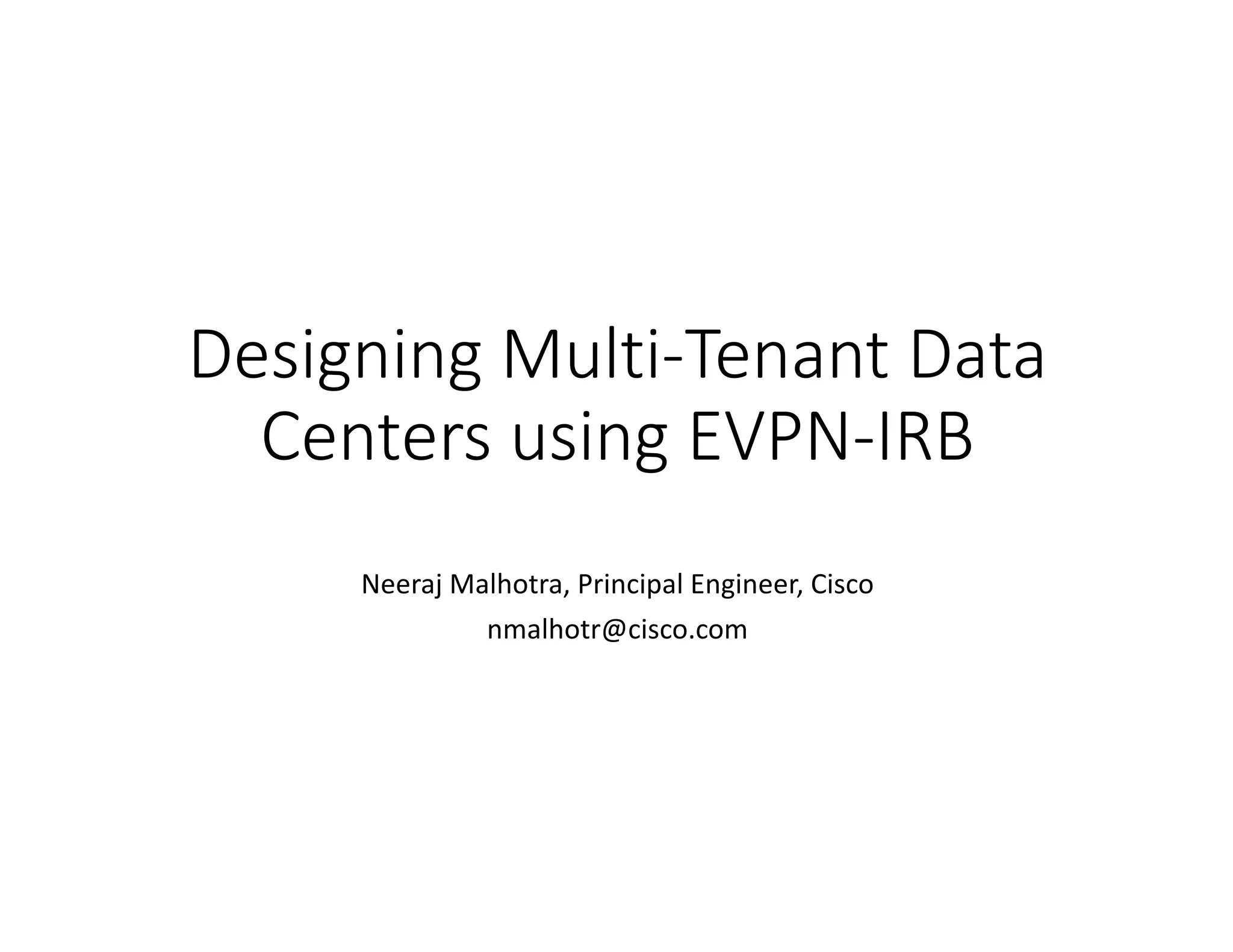 Designing Multi-tenant Data Centers Using EVPN | PDF | Computer Networking | Computing