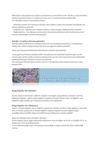 Çevre ve atiklar ile kati atik tanimi ve türleri̇ (2) | PDF