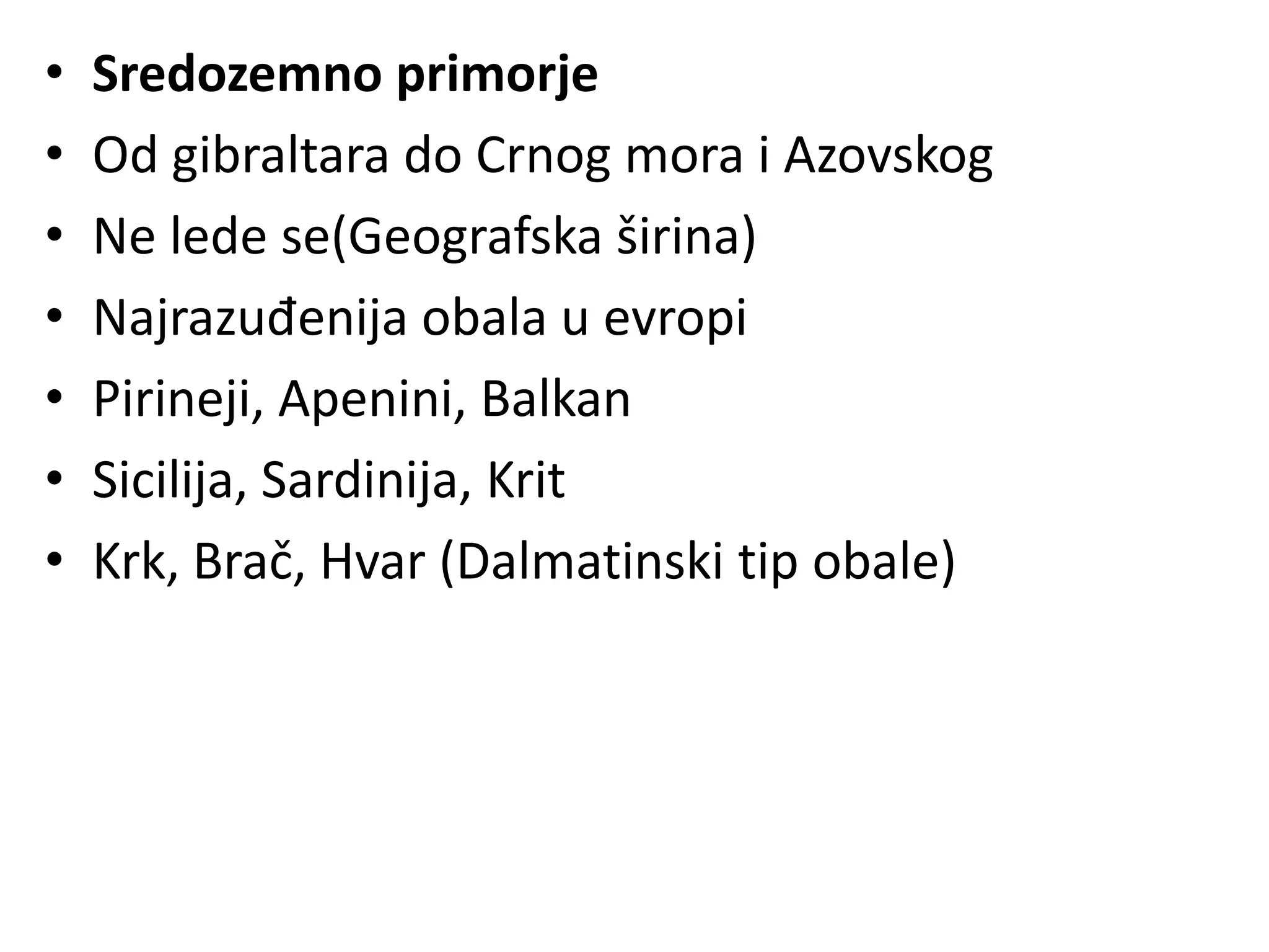 Evropa-Granice, obala i mora | PPTX