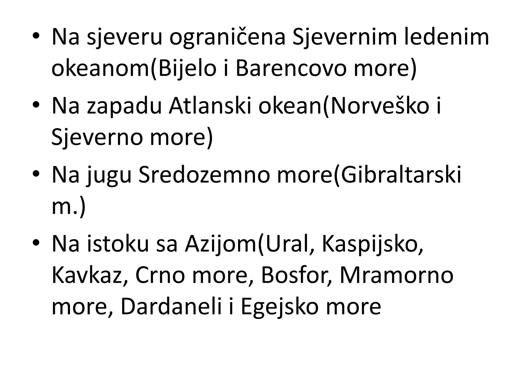 Evropa-Granice, obala i mora | PPTX