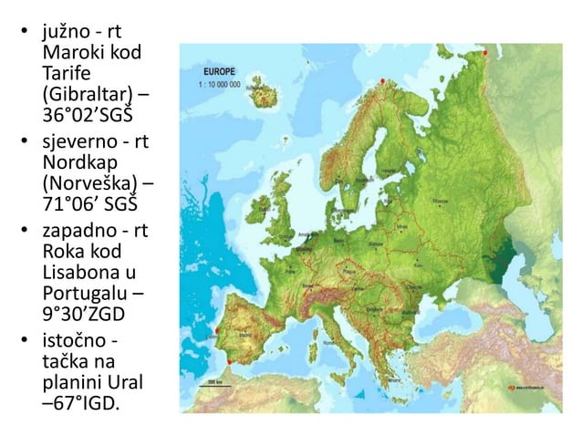 Evropa-Granice, obala i mora | PPTX