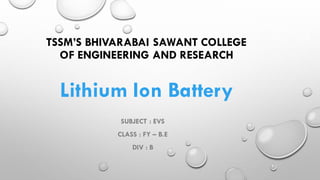 What is the Lithium Ion Battery ? Ppt | PDF