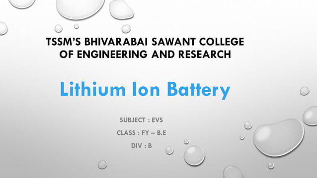 What is the Lithium Ion Battery ? Ppt | PPT
